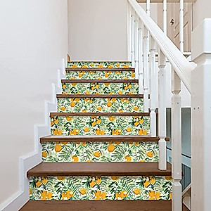 Jeweluck Floral Wallpaper Peel and Stick Wallpaper Green Contact Paper 17.7inchx118.1inch Leaf Wallpaper Lemon Self Adhesive Wallpaper Removable Wallpaper Peel and Stick Contact Paper for Kitchen