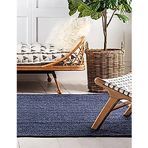 INDIGIFTHUB Rectangle Rug Hand Braided Area Rug Rustic Hipster Rug Eco Friendly Rug Large Turkish Rug for Living Indoor & Outdoor (Blue Dye) 4x6 Sq Feet
