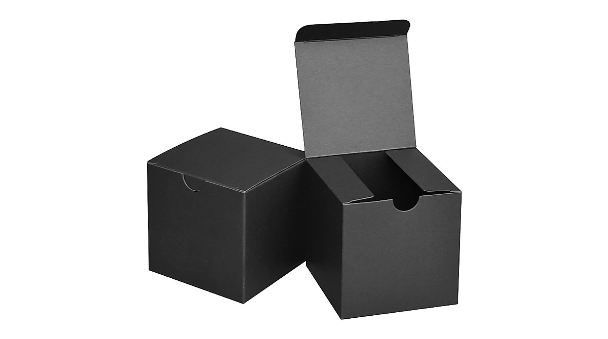 Fairlegend Black Gift Boxes | 4x4x4 Kraft Paper | 100 Pack