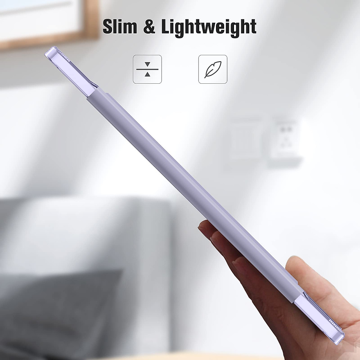 Fintie SlimShell Case for iPad Air 11-inch M2 (2024), iPad Air 5th Generation (2022) / iPad Air 4th Gen 10.9 Inch - [Magnetic Clasp] Lightweight Stand Case with Frosted Back Cover, Lilac Purple