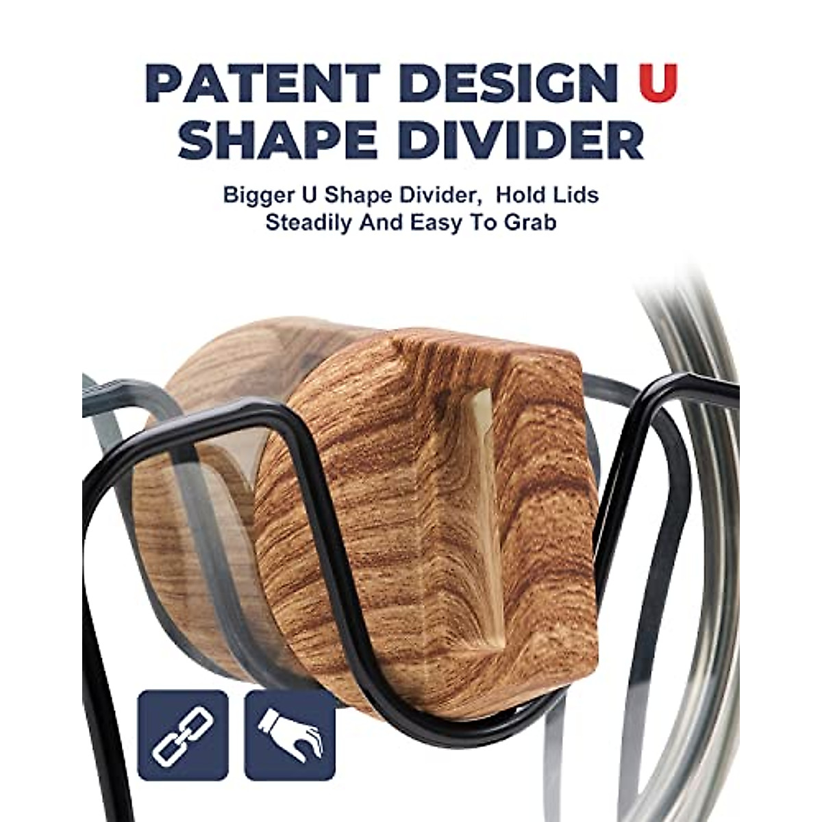 BRONYPRO Expandable Pots and Pans Organizer For Kitchen Cabinet, Rustproof Kitchen Organization And Storage Rack with 12 Slots, Anti-Scratch for Baking Sheet, Pans, Lids, Kitchen Must Have (Black)