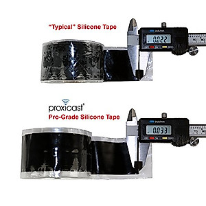 Proxicast Pro-Grade Extra Strong 30mil Weatherproof Self-Fusing Silicone Rubber Sealing Tape For Outdoor Antenna Coax & Electrical Cables, Hose/Pipe Leaks & Emergency Repairs (1.5" x 15' roll) - Black