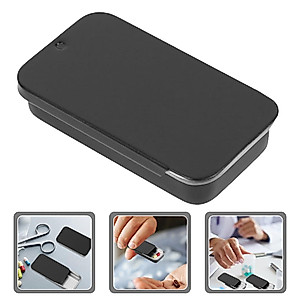 Hemoton 20pcs Rectangular Slide Top Tinplate Box Sliding Cover Push-Pull Tin Box Metal Tin Containers for Candies Jewelry Crafts Lip Balm Storage 50x25x10mm