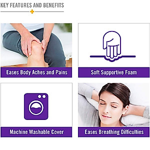 DMI Bed Wedge Pillow and Triangle Wedge with Elevated Incline for Neck Pain, Headaches, Reflux, Shoulders, Back Pain, Foot Support, Knee Pain or Restless Leg Syndrome, 24x24x12 inches, White