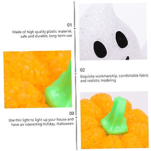 ABOOFAN 2 Pcs Halloween Crystal Small Night Lamp Pumpkin LED Light Pumpkin Plastic Light Plastic Halloween Light Halloween Party Night Light Halloween Decorative Light Halloween Props car