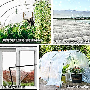 YBB 4.9 x 9.8 Feet Clear Plastic Greenhouse Film, 6 mil Thickness Premium Polyethylene Greenhouse Garden Plant Cover Sheeting, Supply 5 Years for Freeze Frost Protection UV Resistant