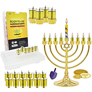 Hanukkah Pre-Filled Olive Oil Glass Cup Candles, 2.5 Hours, 100 Percent Olive Oil Pre-Filled Ready to Use - 44 Cups for All 8 Nights of Hanukkah