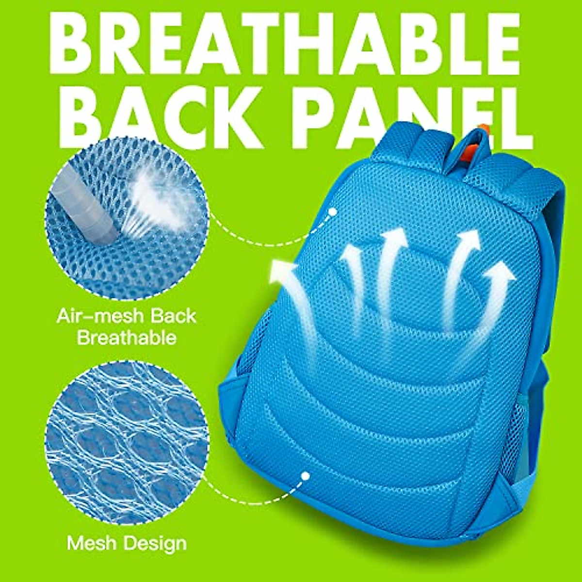 NOHOO Upgraded Kids Dinosaur Backpack Toddler School Bag Boys Travel Bag 14'' Cute Cool Waterproof Boys Backpack for 3-8 Years