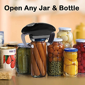 Vitorun Electric Jar Opener, One Press Bottle Opener for Seniors with Arthritis, Restaurant Full–Automatic Hands Free Jar Opener(Black)