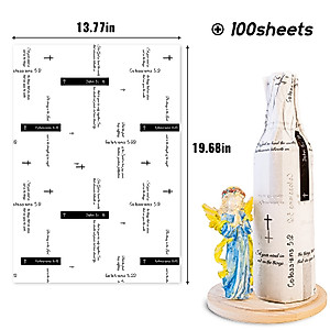 Hi Sasara 100 Sheets White with Black Bible Verse Tissue Paper,Bible Verse Tissue Paper for Gift Bags,Black and White Tissue Paper for Christian Gifts,14 x 20 Inch