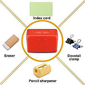 Index Card Holder 3x5, EHME Index Card Box 4 pcs, Business Card Organizer Case, Rolodex Card Holder, 3x5 Flash Note Card Holder 4 Packs, 350 Cards Capacity Box