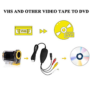 Andthere VHS to Digital Converter for Windows 10, USB2.0 Video Audio Capture Card, VHS to DVD Converter