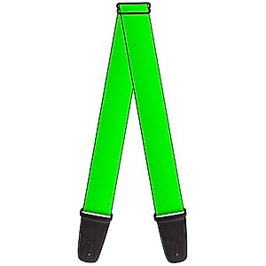 Buckle-Down GS-W31413 Guitar Strap - Neon Green, 2" Wide & 29-54" Length,Multicolor