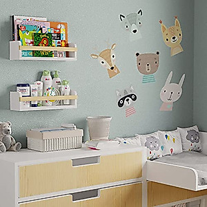 Wallniture Florida Floating Shelves for Kids Room Decor, Kids Bookshelf, Nursery Decor Wood Shelf for Wall Set of 2, White