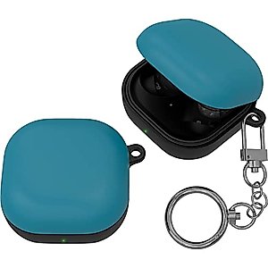 JUST4YOU for Galaxy Buds Pro Case, Galaxy Buds Live Case, Galaxy Buds 2 Case Cover with Keychain, Thin Fit Hard Case (Blue) CS_HD_GBL_GBP_GB2_BL