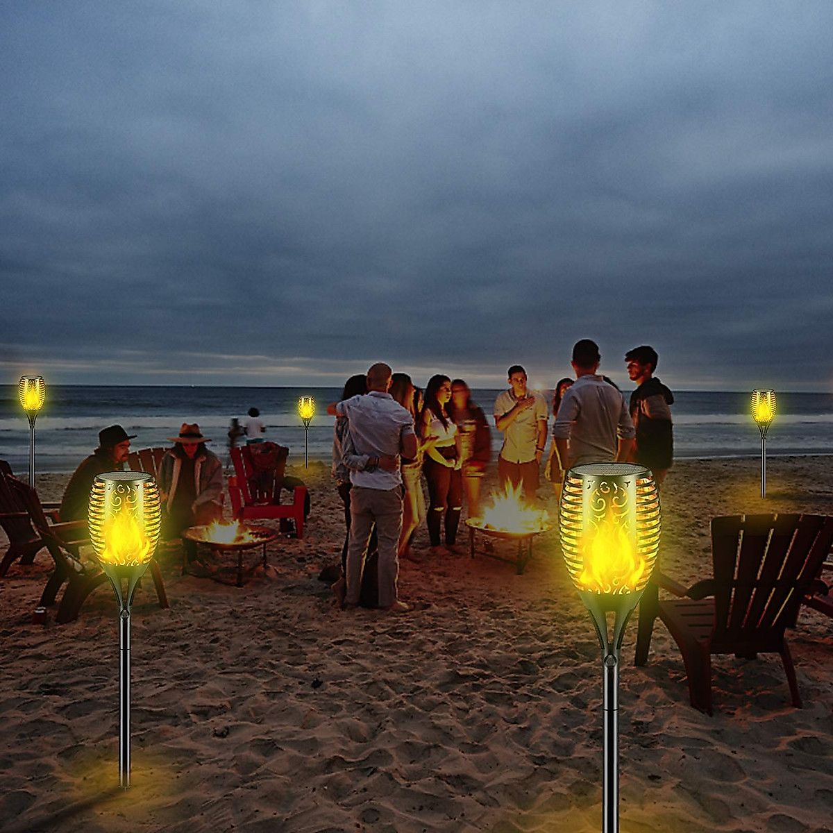 Ubrand Solar Torch Light Waterproof 96Led Outdoor Landscape Light,Solar Flame Garden Patio Torch-4