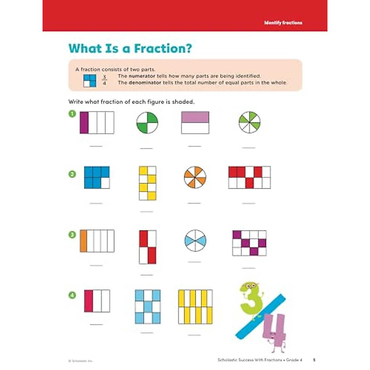 Scholastic Success with Fractions Grade 4 Workbook
