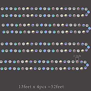 Iridescent Party Supplies Circle Garlands Holographic Hanging Dots Streamer Backdrop Kids Unicorn Mermaid Birthday Party Decorations Wedding Bachelorette Engagement Disco Dancing Ball Decoration