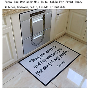 NYDECOR Front Door Mat Outdoor Indoor Enter Funny Doormat Outside Large Rubber Thin Non Slip Carpets for Bedroom Kitchen Patio Garden, 2' x 3'(The Dog)