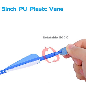 VNAKER Archery 30Inch Carbon Arrow for Compound & Recurve Bow Hunting, 12 Pcs Arrow (Blue)