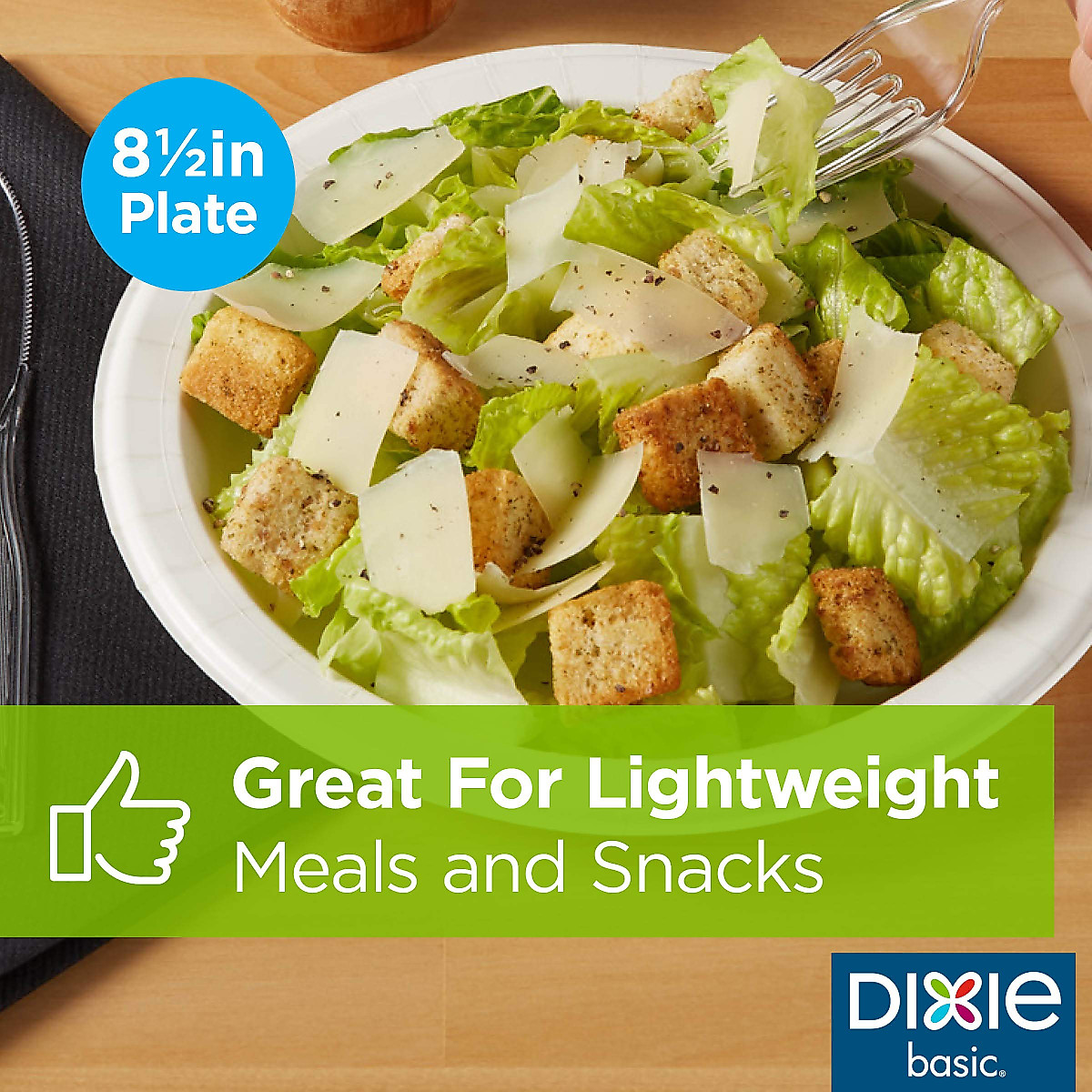 Georgia-Pacific Dixie Basic® 8.5” Wrapped Light-Weight Paper Plates by PRO , White, Individually Wrapped, DBP09WR1, 500 Plates Per Case