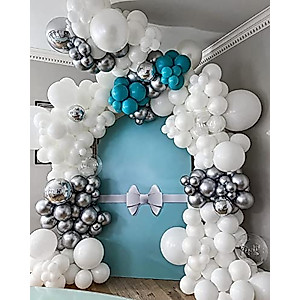 FOTIOMRG 120pcs 5 inch White Balloons, Small White Latex Party Balloons Helium Quality for Birthday Graduation Baby Shower Wedding Bridal Bachelorette Party Decorations (with White Ribbon)