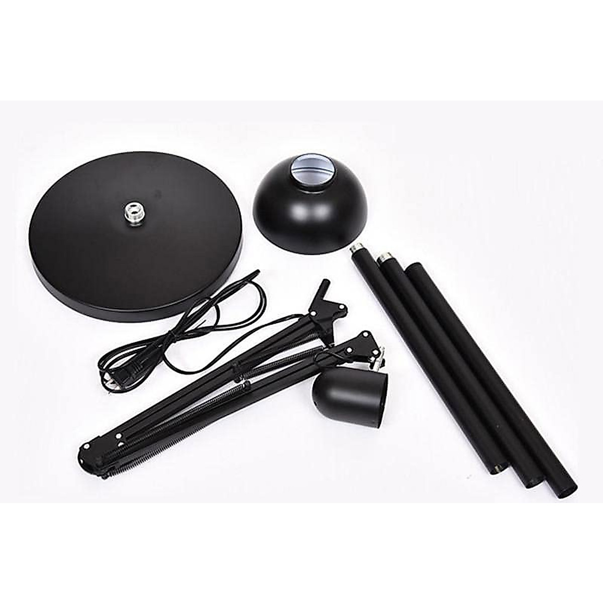 Metal Floor Lamp, Adjustable Architect Swing Arm Standing Lamp with Heavy Duty Base, Eye-Caring Reading/Drawing Lamp with On/Off Switch for Living Room, Bedroom, Study Room, Office