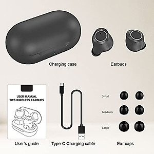 Wireless V5.2 Bluetooth Earbuds Compatible with Samsung Galaxy Tab A8 10.5 (2021) with Charging Case for in Ear Headphones. (V5.2 Black)