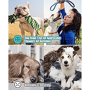 Heibizi Dog Toys for Large Dogs Aggressive Chewers, Valued Durable Dog Rope Toys Pack for Medium Large Breed, Interactive Tug of War Toys for Dogs, Dog Gifts