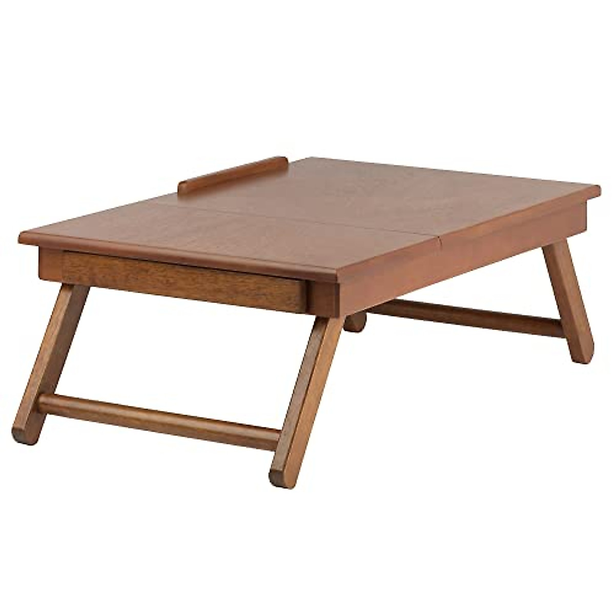 Winsome Anderson, Flip Top with Drawer, Foldable Legs Lap Desk, Teak, 25.37x13.78x8.06