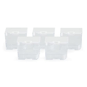 Elizabeth Ward Bead Storage Solutions Clear Plastic Storage Containers (5pc) – Medium – Organize Beads, Jewelry Making and Craft Supplies, Earrings and More – Securely Snaps Shut, 1-3/4” x 2” x 1-1/8”