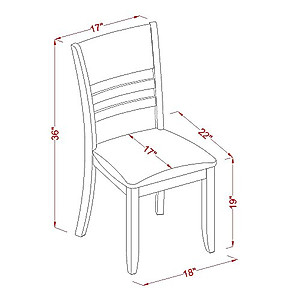 East West Furniture ANLY5-CAP-LC 5 Piece Kitchen Table & Chairs Set Includes a Round Room Table with Pedestal and 4 Faux Leather Upholstered Dining Chairs, 36x36 Inch, Cappuccino