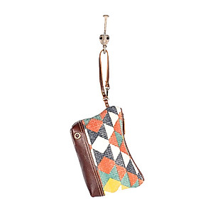 Myra Bags Traveler's Choice Canvas, leather & Rug Pouch Wristlet S-1912