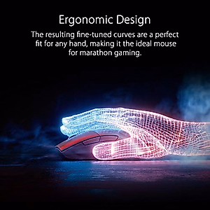 ASUS ROG Keris Wireless Lightweight Gaming Mouse (ROG 16,000 DPI sensor, push-fit switch sockets, swappable side buttons, ROG Omni Mouse feet, ROG Paracord and Aura Sync RGB lighting)