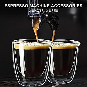 PARACITY Espresso Cups Set of 2, Double Walled Espresso Shot Glass with Spout, High Borosilicate Glass Expresso Coffee Cup, Anti-Scald Expresso Shots Cup, Clear Glass Espresso Accessories 2.7 OZ