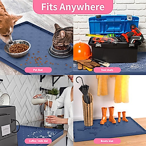 Sdpeia Under Sink Mat for [34" x 22"] Cabinet, Upgraded Silicone Waterproof Mat Kitchen Cabinet Liner Cabinet Protector Kitchen Organizers and Storage