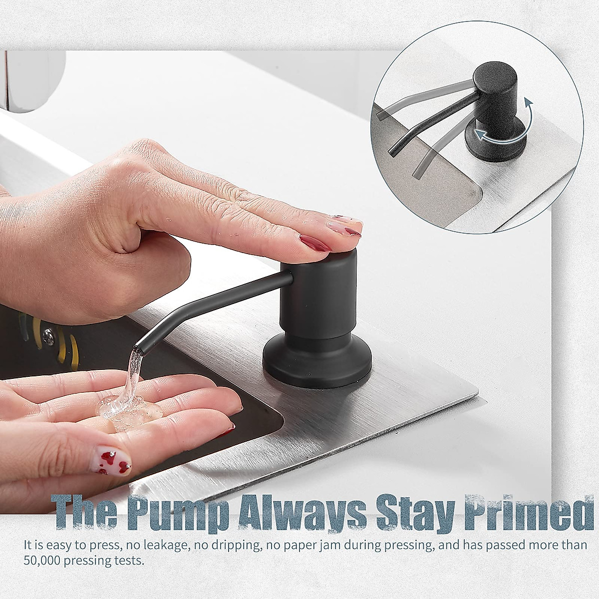 Casavilla Kitchen Faucet Set, Black Kitchen Sink Faucets with Pull Down Sprayer and Soap Dispenser, Single Handle Stainless Steel Faucets for Kitchen Sinks, Farmhouse Kitchen Faucets with Deck Plate