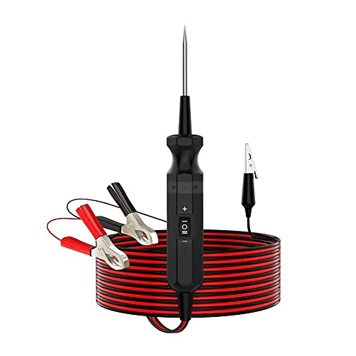 Power Circuit Probe Tester Polarity Identify Electrical Tester 6V-24V DC Short&Open Circuit Tester Automotive with 13FT Long Test Lead,LED Test Light,Buzzer,High-sensitive Test Pen,Overload Protection