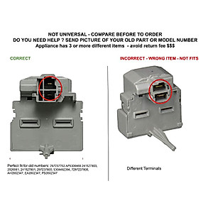 GLOB PRO SOLUTIONS 5304492394 7297237800 CKD2416 Refrigerator Compressor Start Relay 2" Length Approx. Replacement for and Compatible with Frigidaire Electrolux Kenmore White Westinghouse Heavy Duty