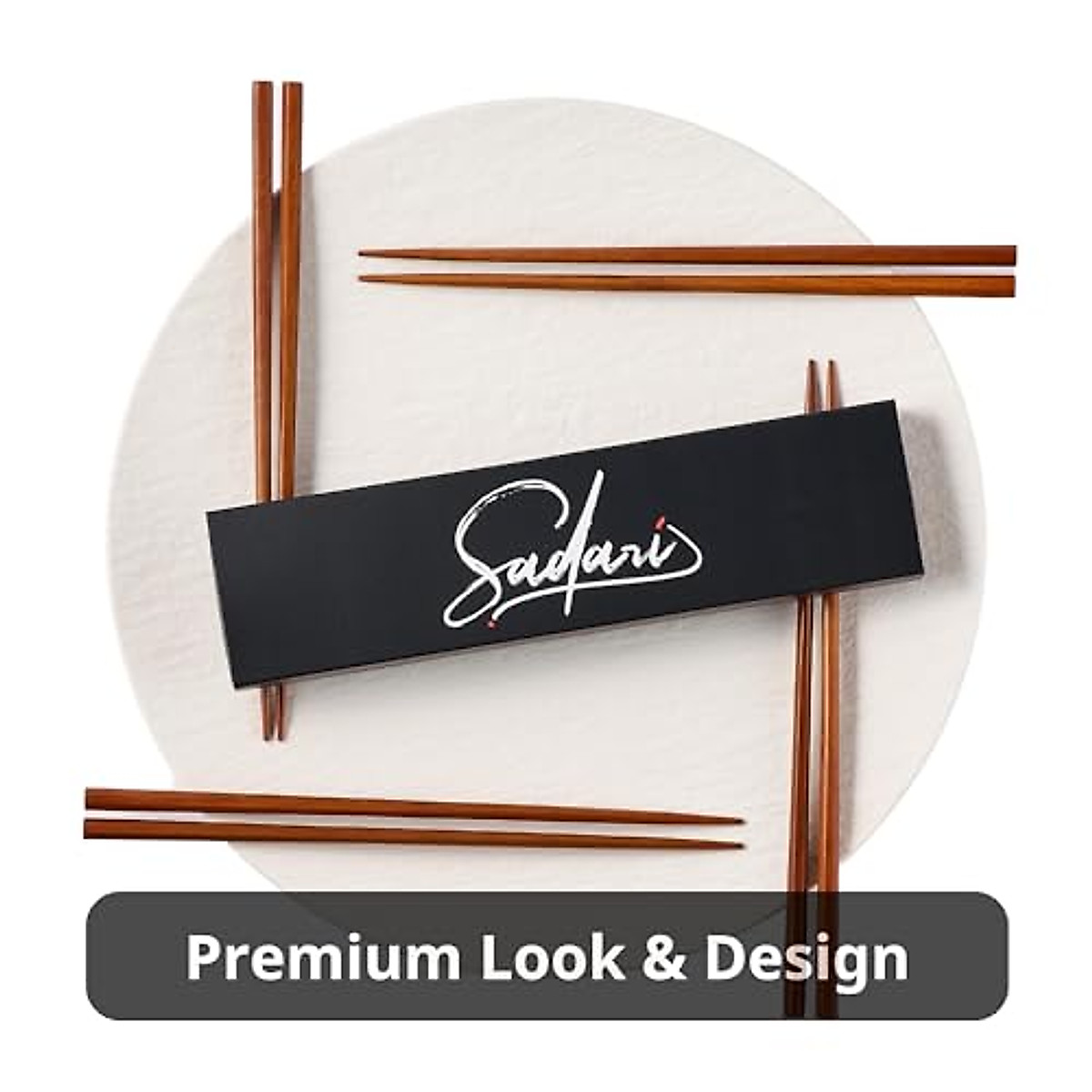 (Classic Series) Premium All Natural Wood Octagon-Cut Chopsticks (2 pairs)