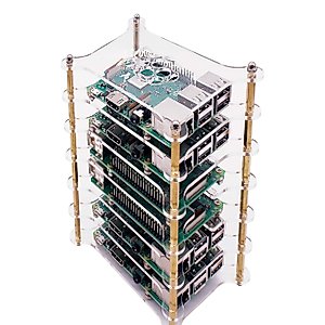 Yahboom Raspberry Pi 5 4B 3B+ 3B 2B B+ Cluster Case 6-Layers Acrylic Dog Bone Plate Stack Clear Case Box Enclosure Case