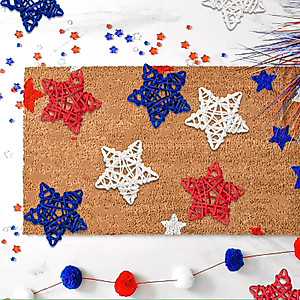 18pcs 4th of July Star Rattan Decoration, Red Blue White Stars for 4th of July Independence Day Home Decor DIY Craft Vase Bowl Filler Table Decoration