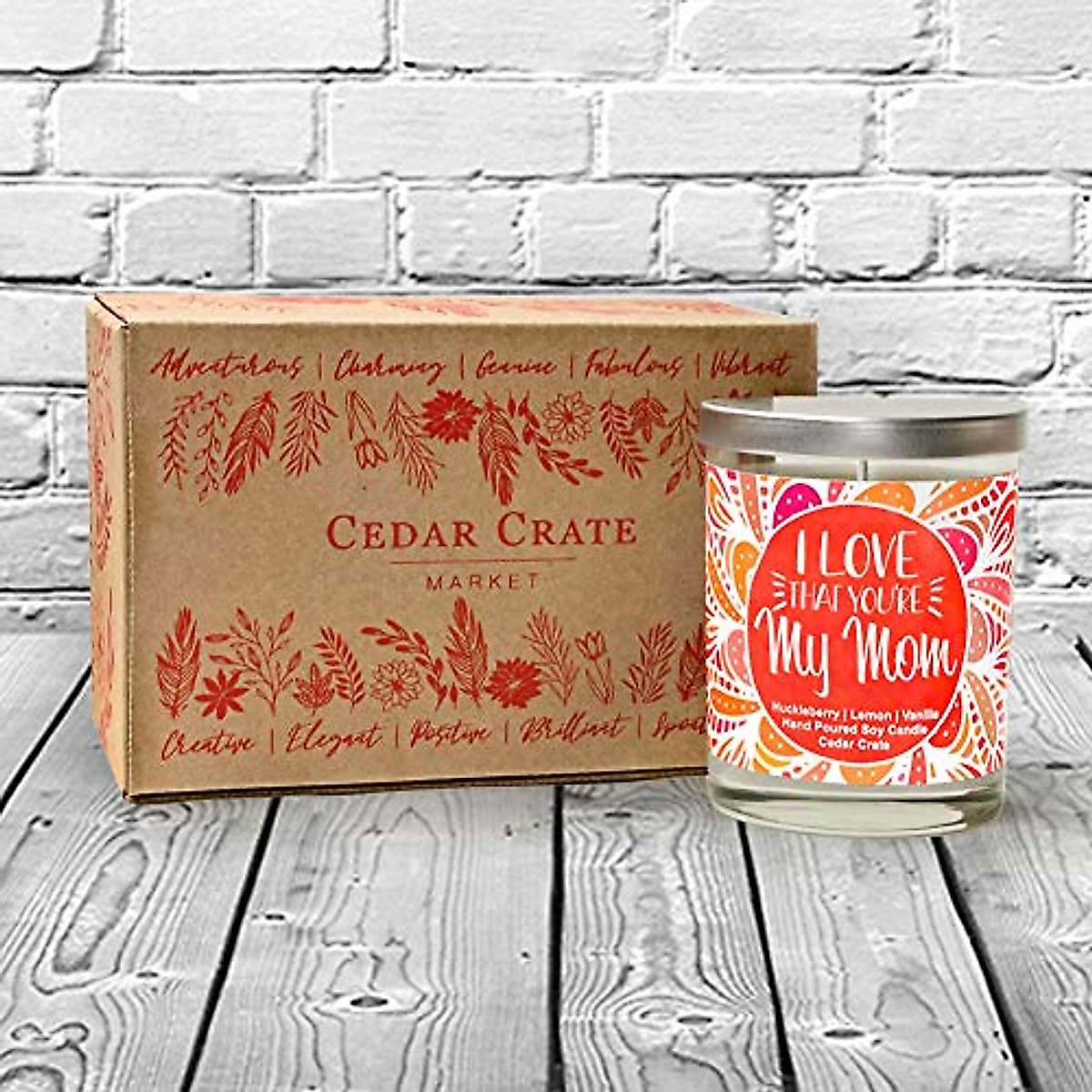 I Love That You're My Mom | Huckleberry, Lemon, Vanilla | Luxury Scented Soy Candles |10 Oz. Jar Candle | Made in USA | Decorative Aromatherapy | Birthday Gifts for Mom | Presents for Mom | Mom Gifts