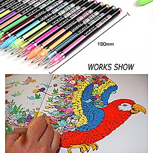 WITERY Gel Pens Set for Adult Coloring Books – Premium Ink Medium Tip Marker set Includes 48 Quantity Artist Quality Coloring Pens: 12 Glitters, 12 Metallic, 12 Pastels, 12 Highlighters