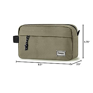 Sooez Big Capacity Pencil Pen Case, Upgraded Canvas Pencil Pouch Large Pencil Bag Organizer, Separate Compartments Easy Grip Handle, Aesthetic Supply for School Teens Adults, Army Green