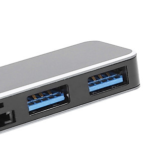 5-in-1 USB C Adapter,5 in 1 Hub Aluminum Alloy Docking Station,TypeC to Memory Card Network Adapter,TypeC Hub Multifunction Docking Station Electronic Adapter