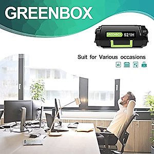 GREENBOX Remanufactured 521H 2D1H00 High Yield Black Toner Cartridge Replacement for Lexmark 52D1H00 521H for MS810n MS710 MS711 MS810 MS810n MS810dn MS811 MS811dn Printer (25,000 Pages, 1-Pack )