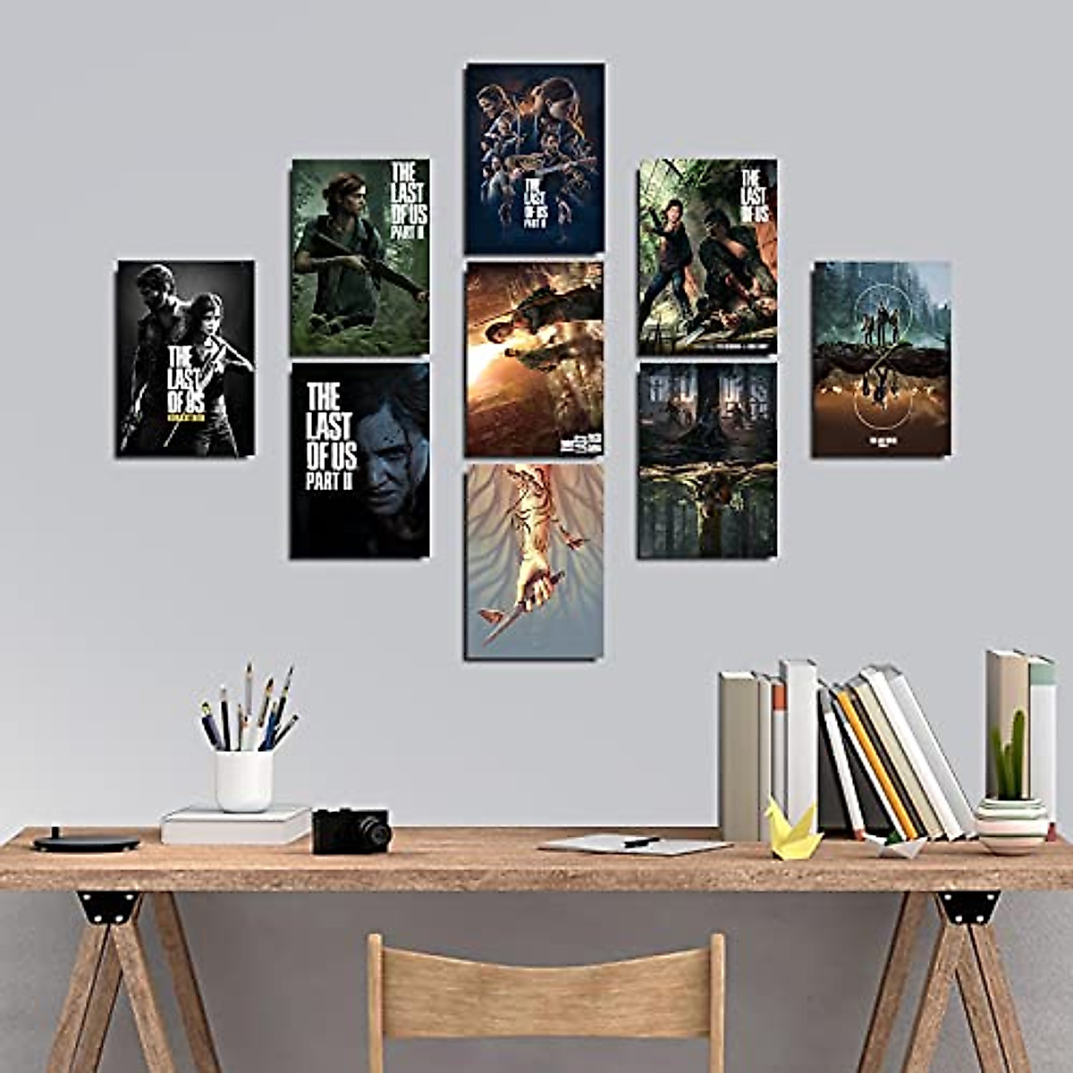 xuankumaibao The Last of Us Part 1&2 Gaming Posters Art Print Boy Game on Birthday Party Wall Decoration Poster Set of 9 Pcs 10”x14”
