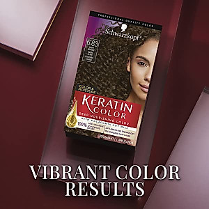 Schwarzkopf Keratin Color, Color & Moisture Permanent Hair Color Cream, 6.83 Light Brown