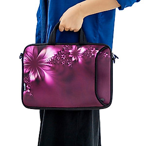 RICHEN 17 inch Laptop Shoulder Bag Carrying Case Computer PC Cover Pouch with Handle Fits 15.6/16/17/17.3/17.4 inch Laptop Notebook (16-17.3 inch, Flowers)